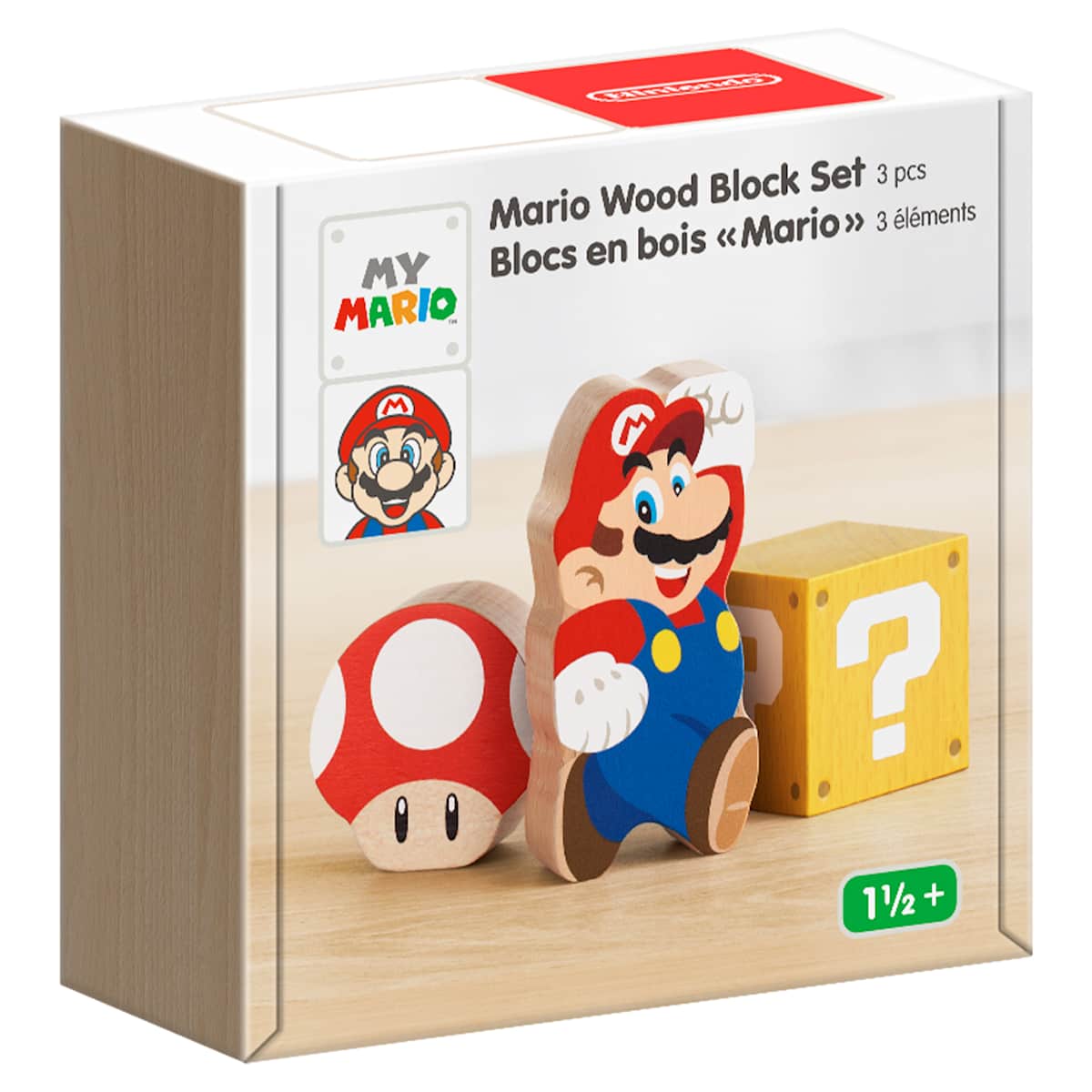 Mario Wood Block Set (3 pieces) - Nintendo Store