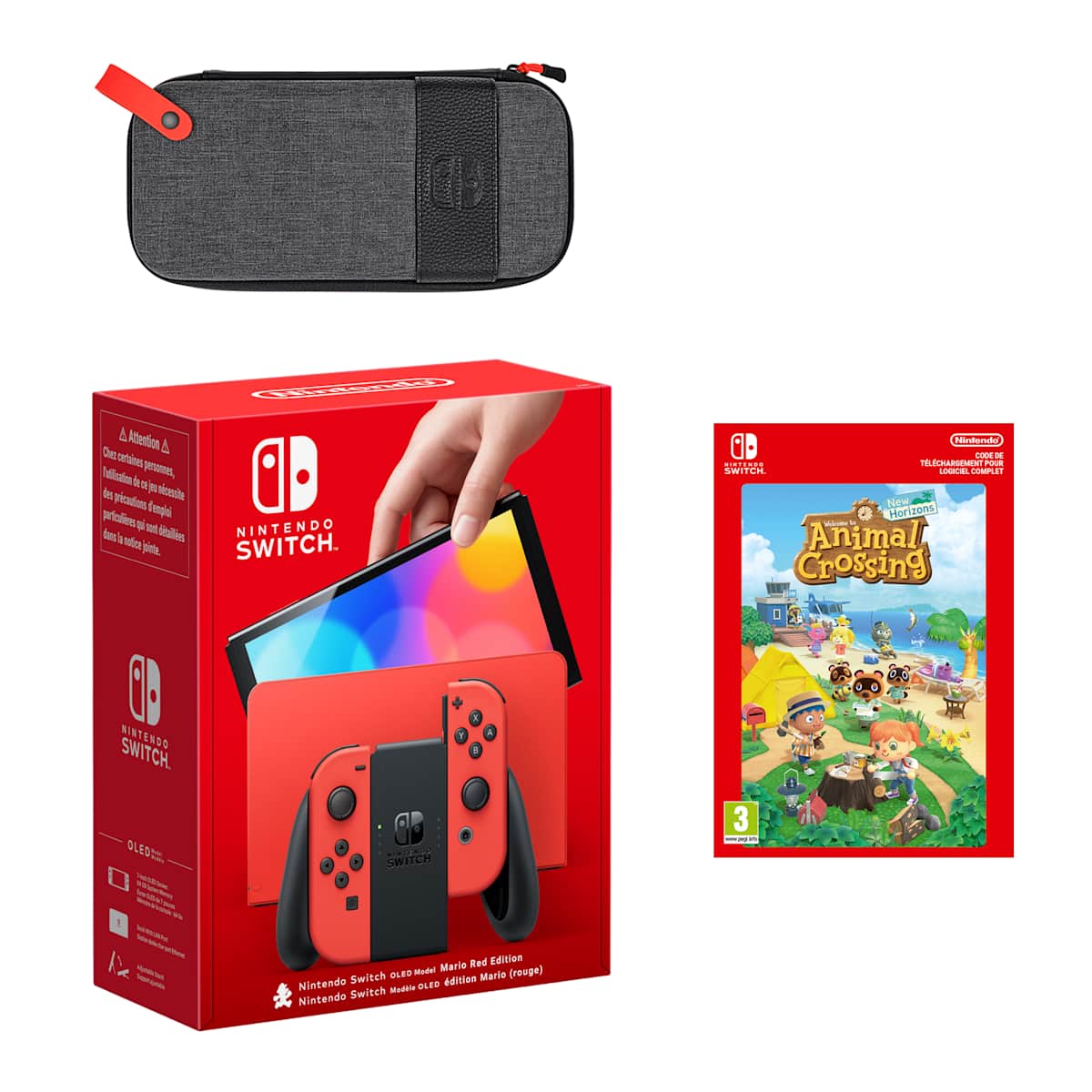 Pack Nintendo Switch – Modèle OLED édition Mario (rouge) + Animal ...