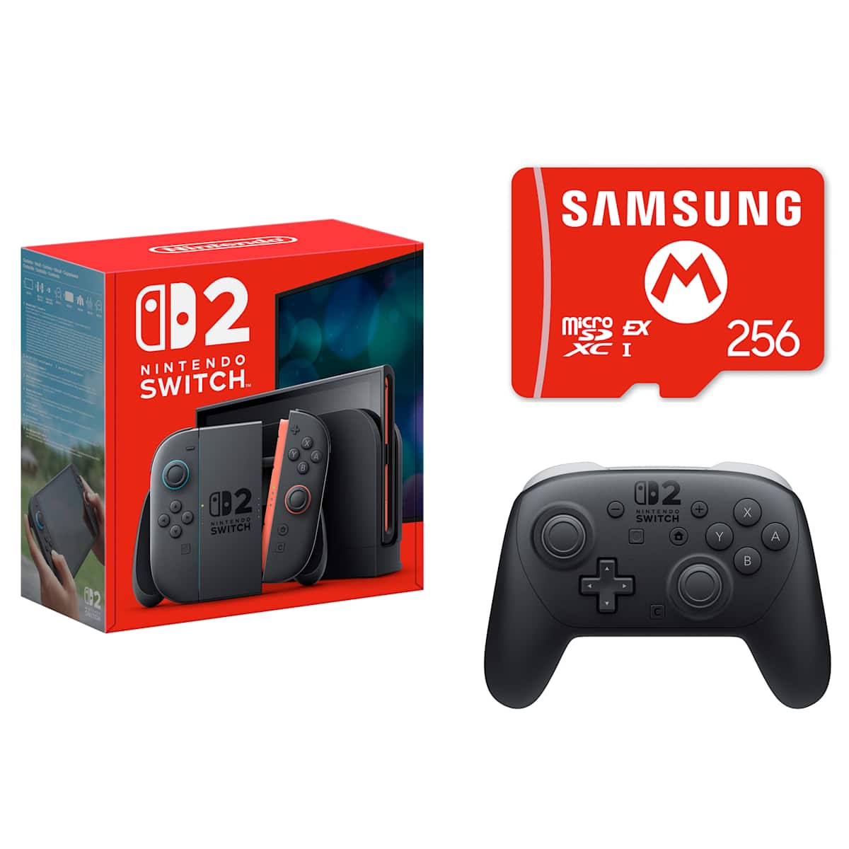 Nintendo Switch 2 + Nintendo Switch 2-Pro-controller + Samsung microSD ...