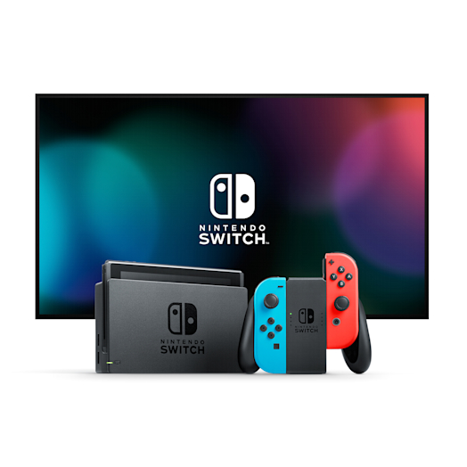 Conjunto Da Consola Nintendo Switch Azul Néon Vermelho Néon Com