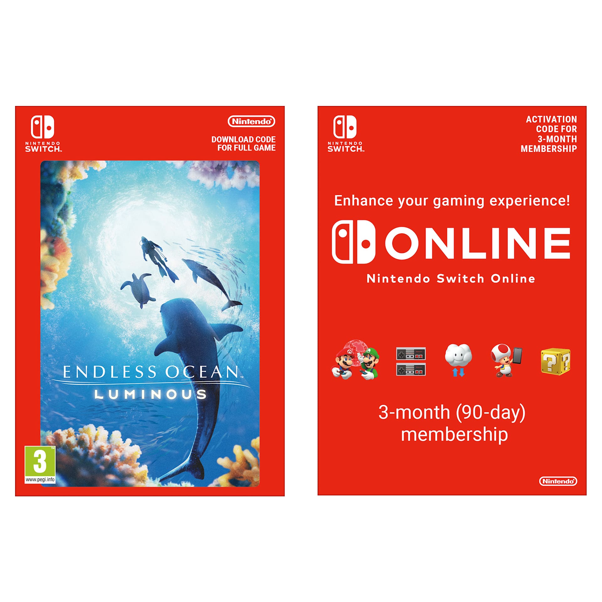 Endless Ocean Luminous + Nintendo Switch Online Individual 3-Month (90 ...