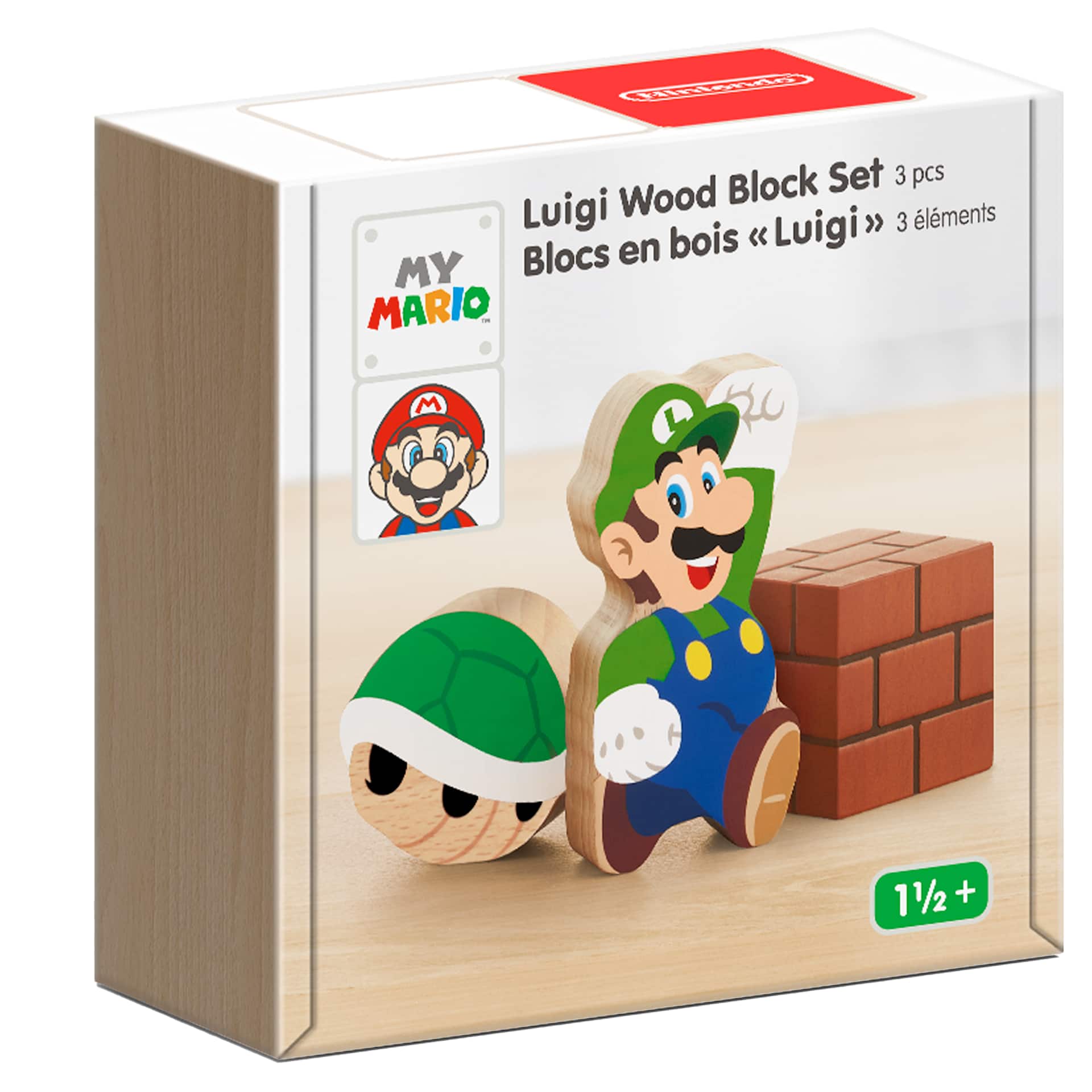 Luigi Wood Block Set (3 pieces) - My Nintendo Store