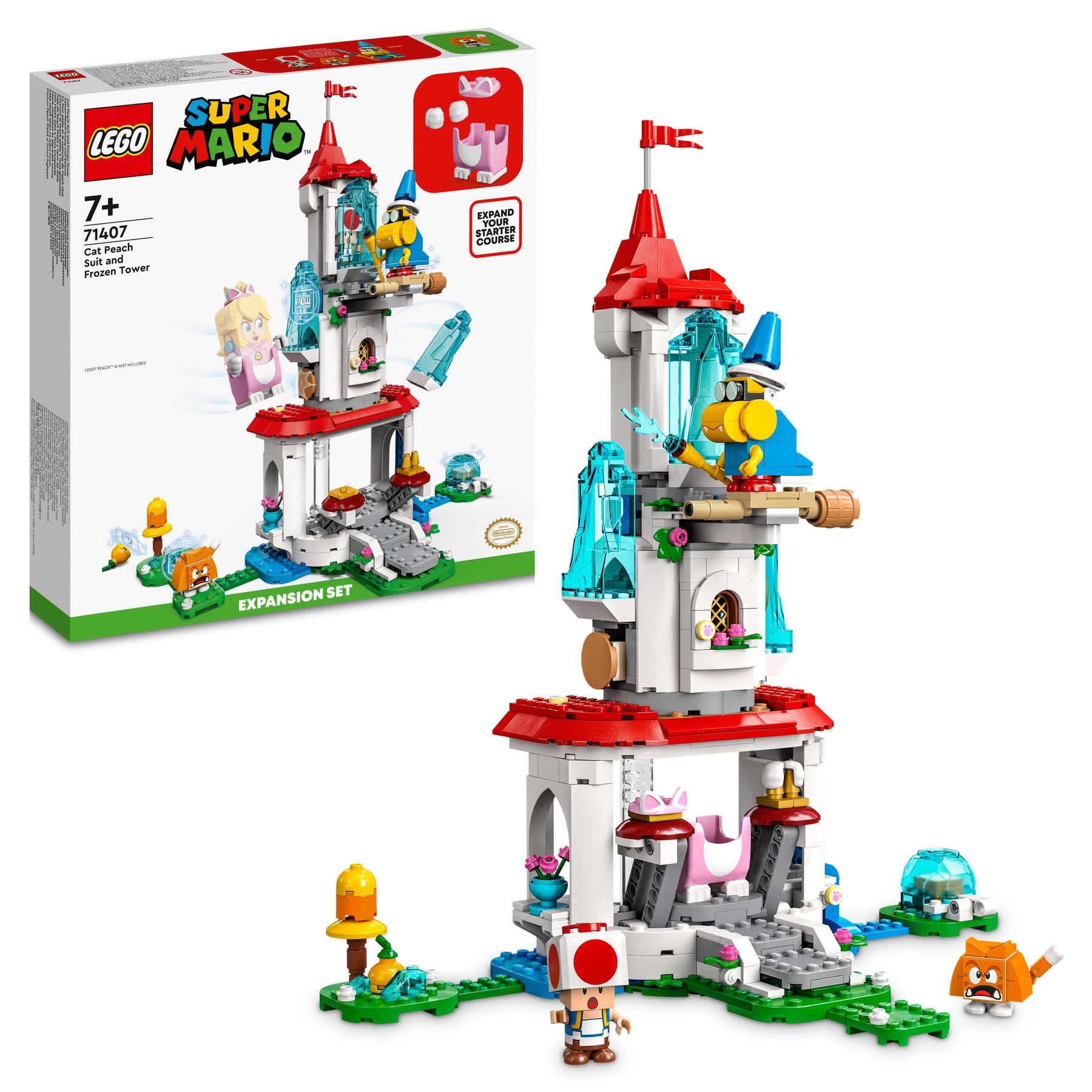 LEGO Super Mario Cat Peach Suit and Frozen Tower Expansion Set (71407 ...