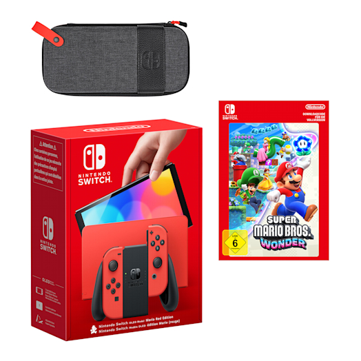 Nintendo Switch – OLED-Modell Mario-Edition (rot) + Super Mario Bros ...