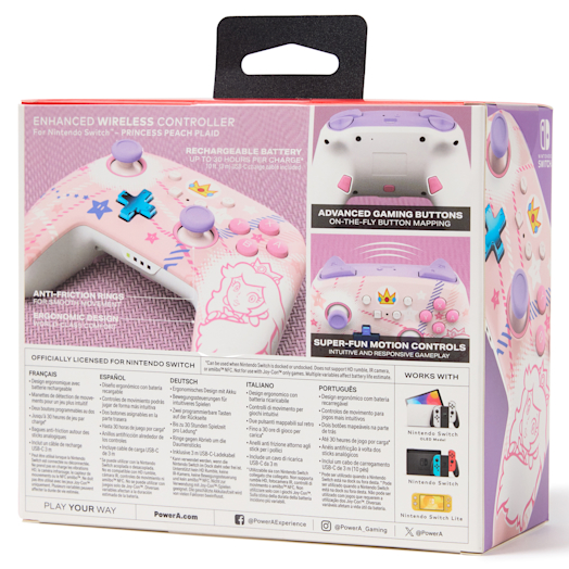 Nintendo Switch Wireless Controller - Princess Peach Plaid - My ...