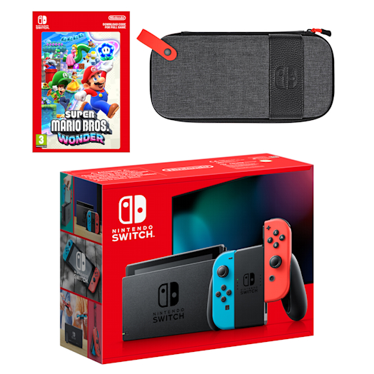 Nintendo Switch (Neon Blue/Neon Red) Super Mario Bros. Wonder Pack - My ...