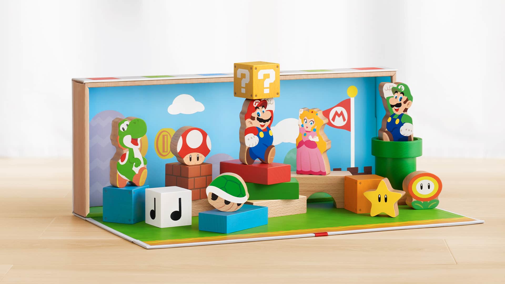 Mario & Friends Wood Block Set (30 pieces) - My Nintendo Store
