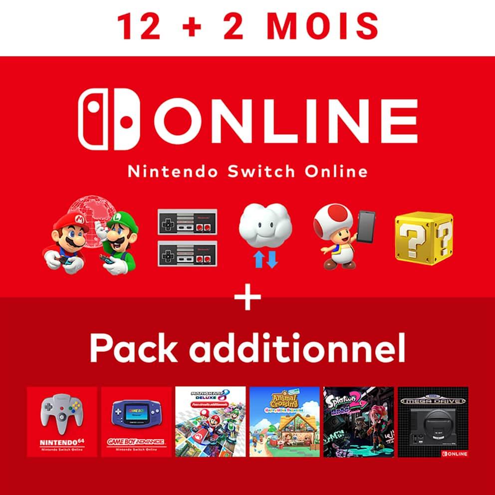 Abonnement de 12 mois à Nintendo Switch Online + Pack additionnel (+ 2 mois bonus) - My Nintendo ...