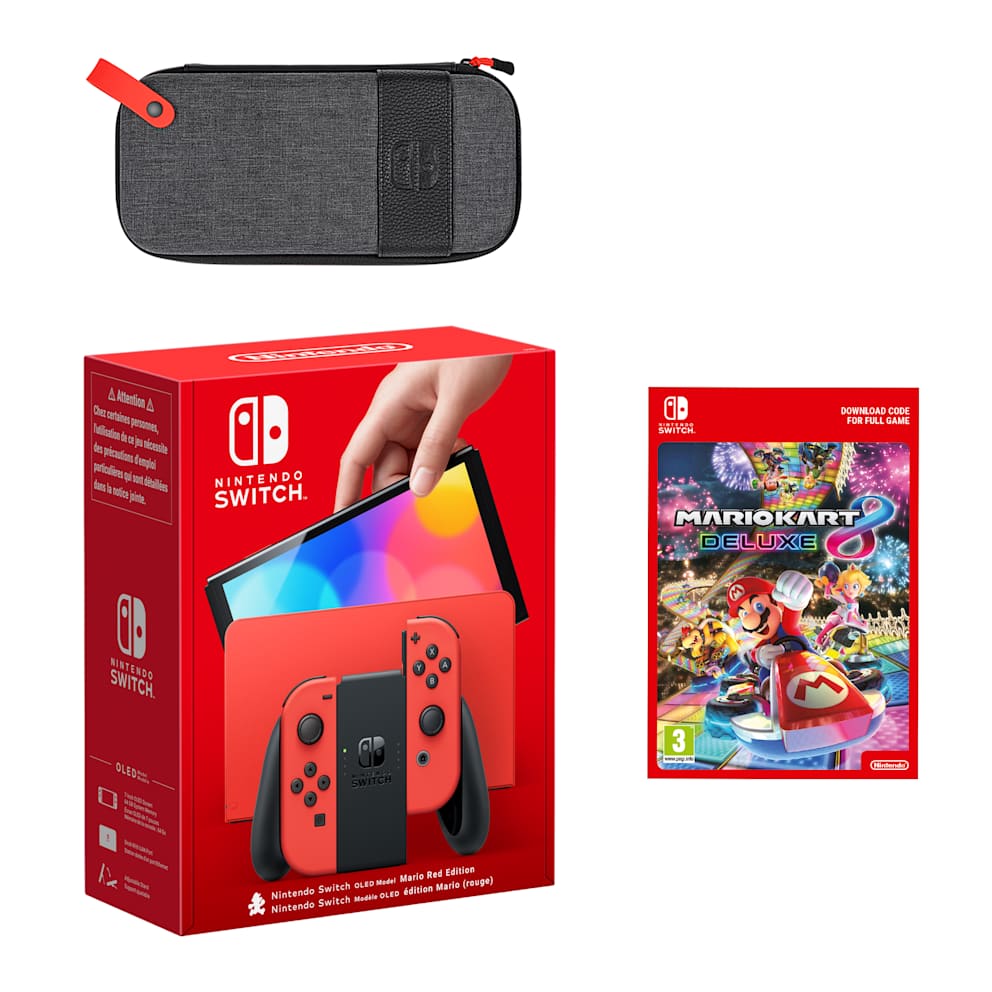 Nintendo Switch – OLED Model Mario Red Edition + Mario Kart 8 Deluxe ...
