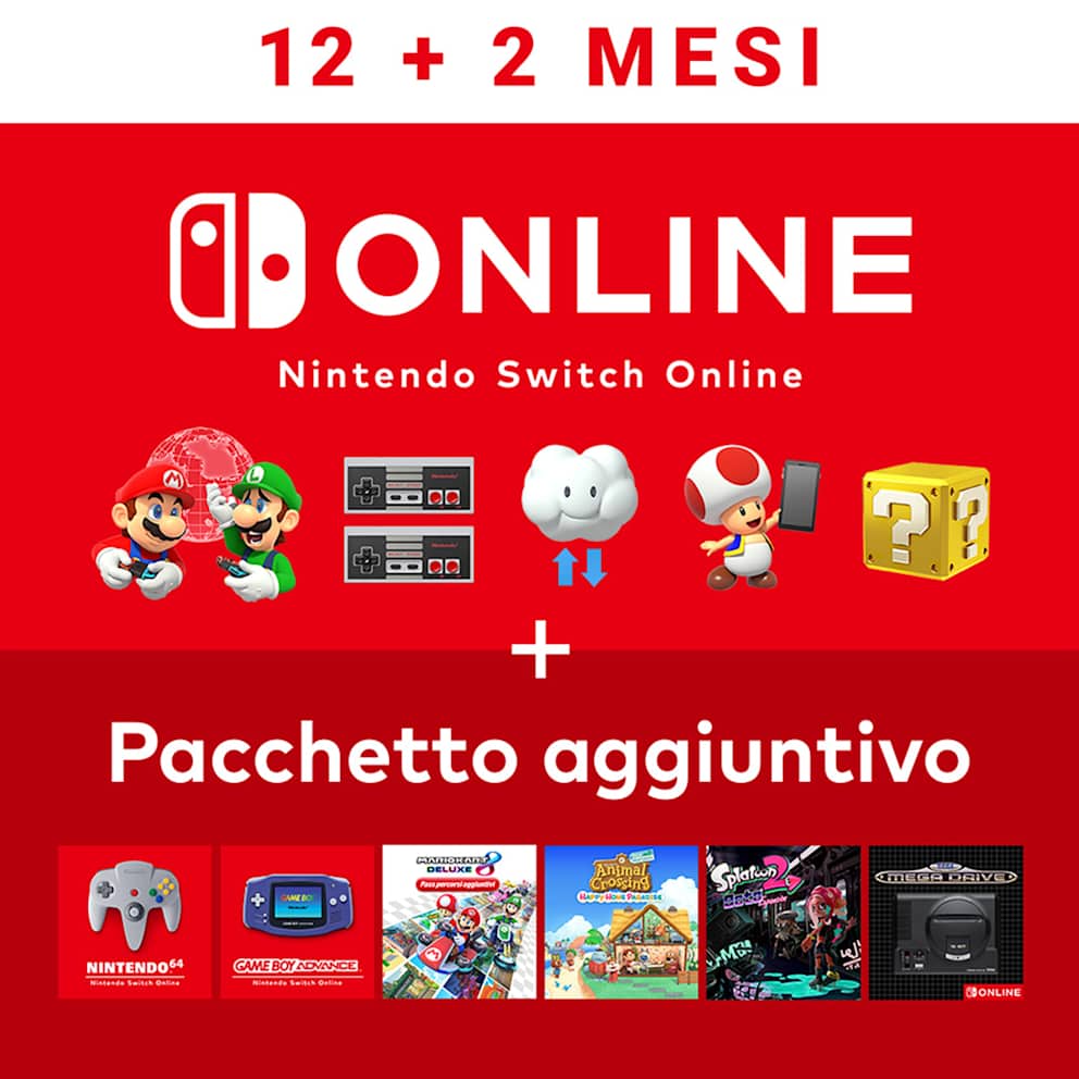 Iscrizione per 12 mesi (più 2 mesi extra) a Nintendo Switch Online ...