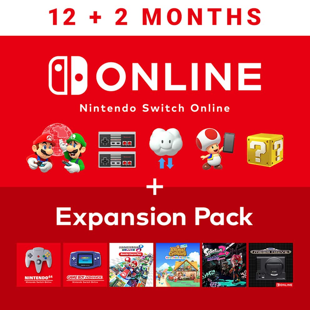 Nintendo Switch Online + Expansion Pack 12-month membership (plus 2 ...