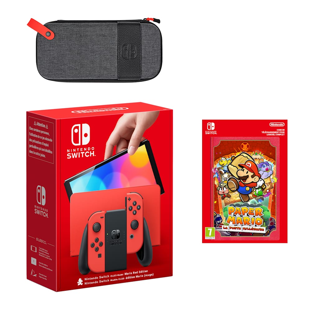 Pack Nintendo Switch – Modèle OLED édition Mario (rouge) + Paper Mario ...