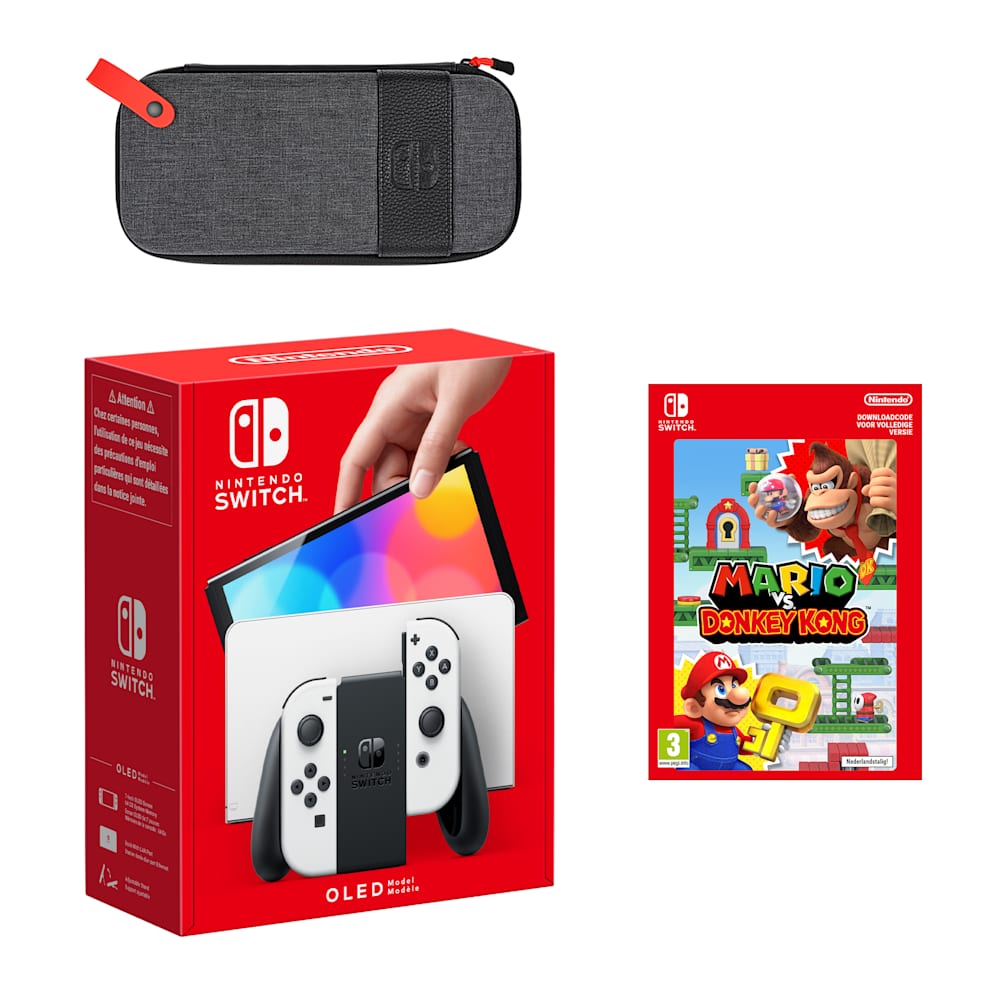 Bundel met Nintendo Switch - OLED-model (wit) Mario vs. Donkey Kong ...