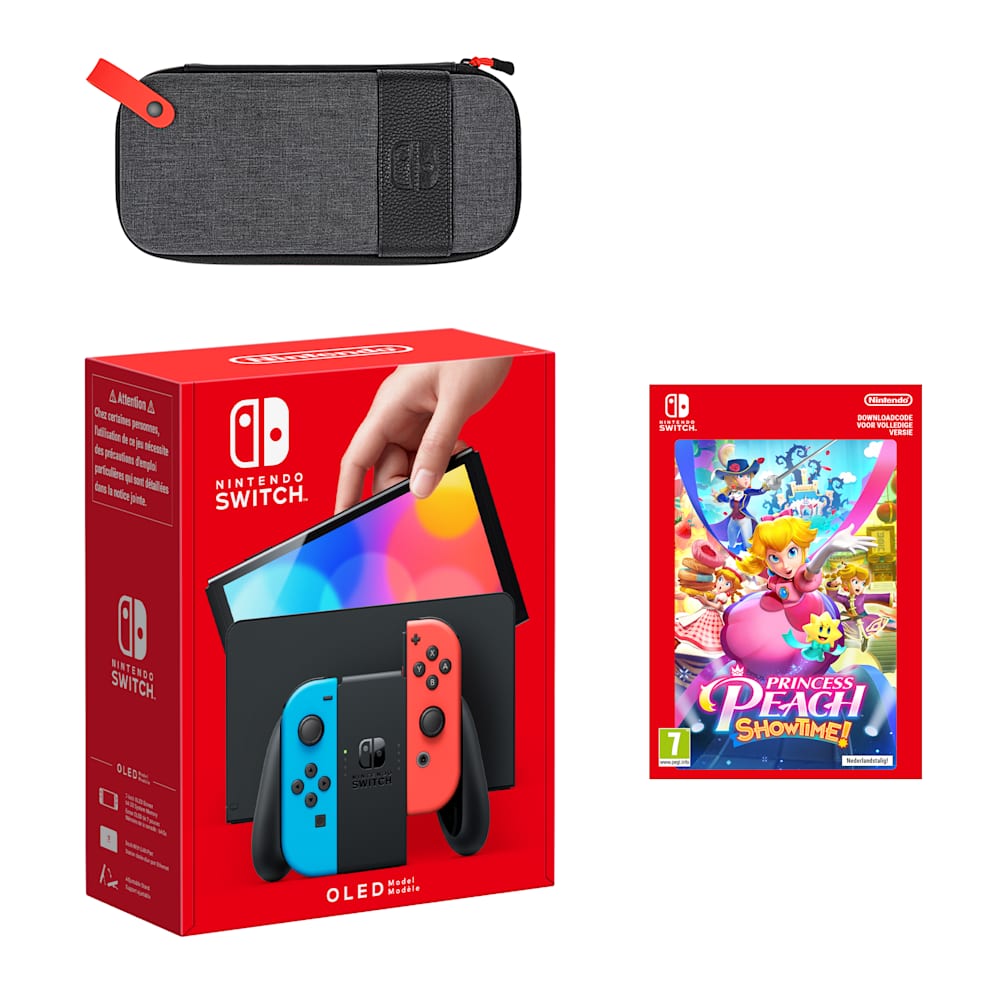 Bundel met Nintendo Switch – OLED-Model (neonblauw/neonrood) Princess ...