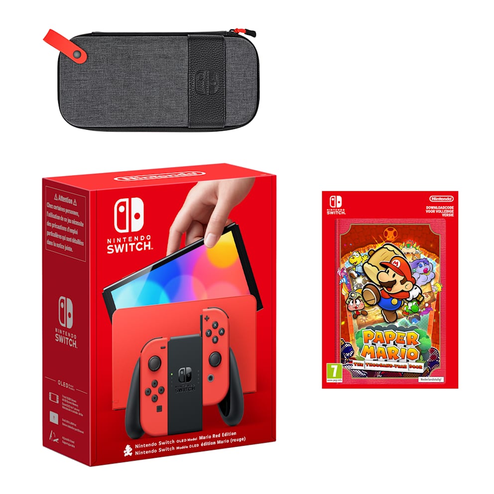 Bundel met Nintendo Switch – OLED-Model Mario Edition (rood) + Paper ...