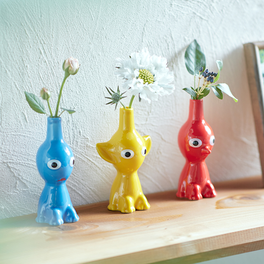 Pikmin Single-Flower Vase Set (Red+Yellow+Blue) - My Nintendo Store