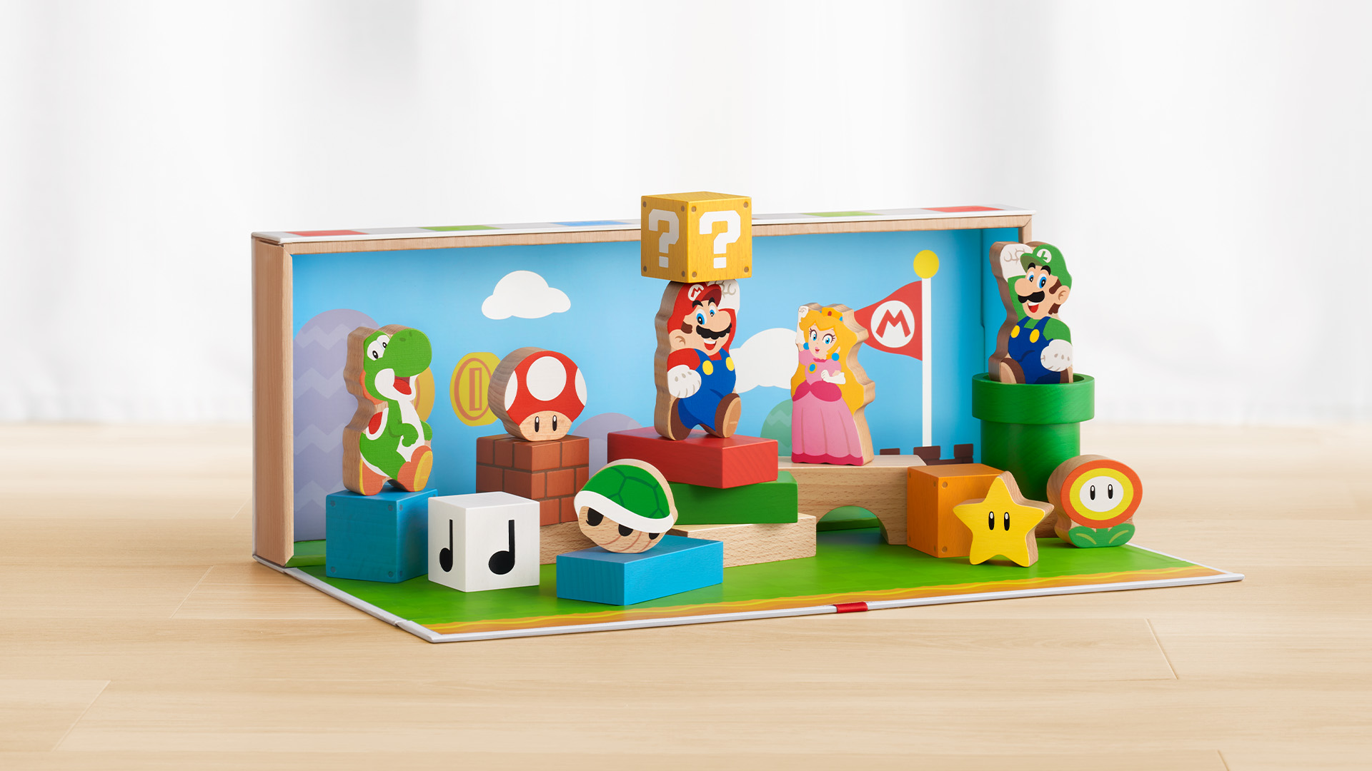 Set de bloques de madera – Mario y amigos (30 piezas) - My Nintendo Store