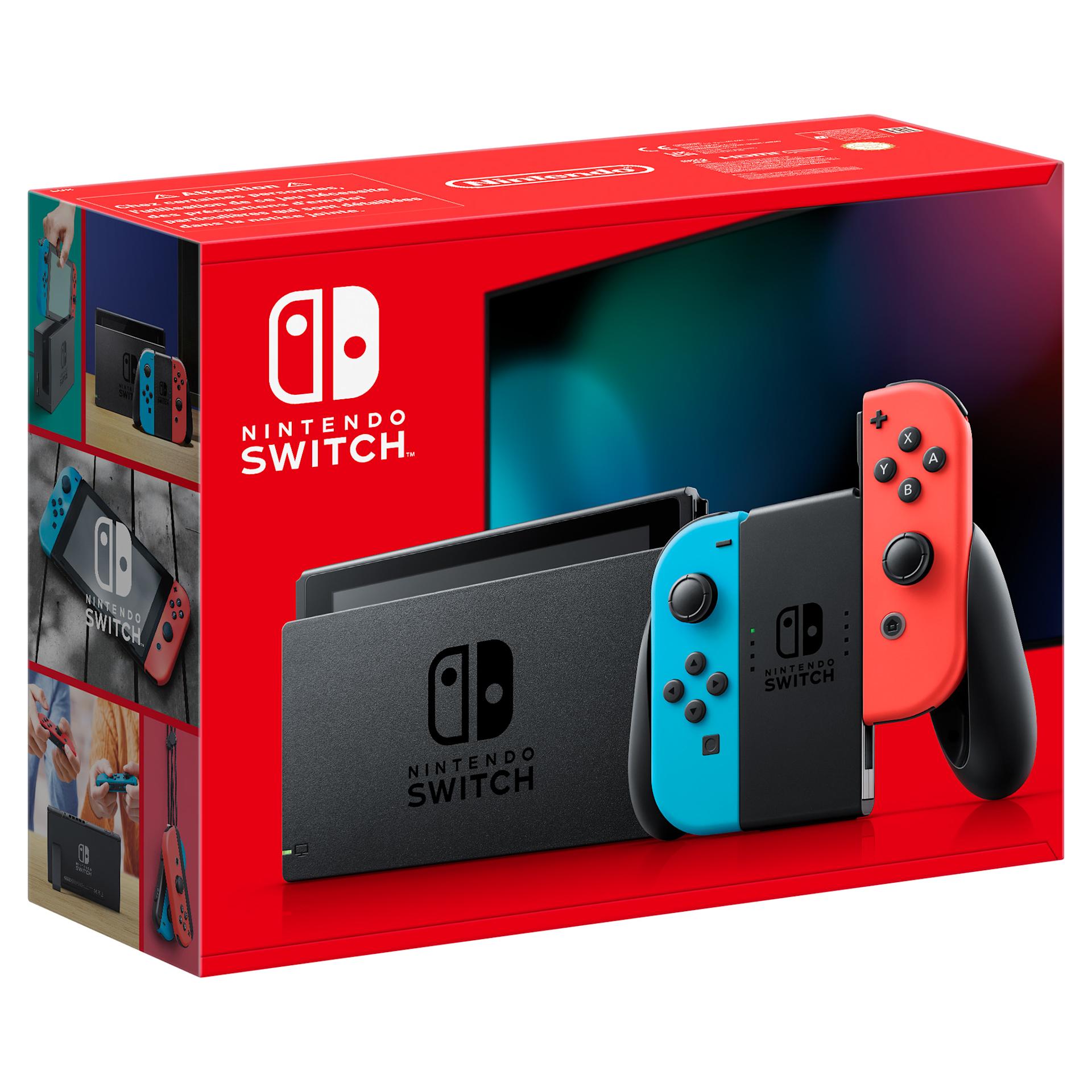 Nintendo Switch with Neon Blue / Neon Red Joy-Con Controllers - My ...