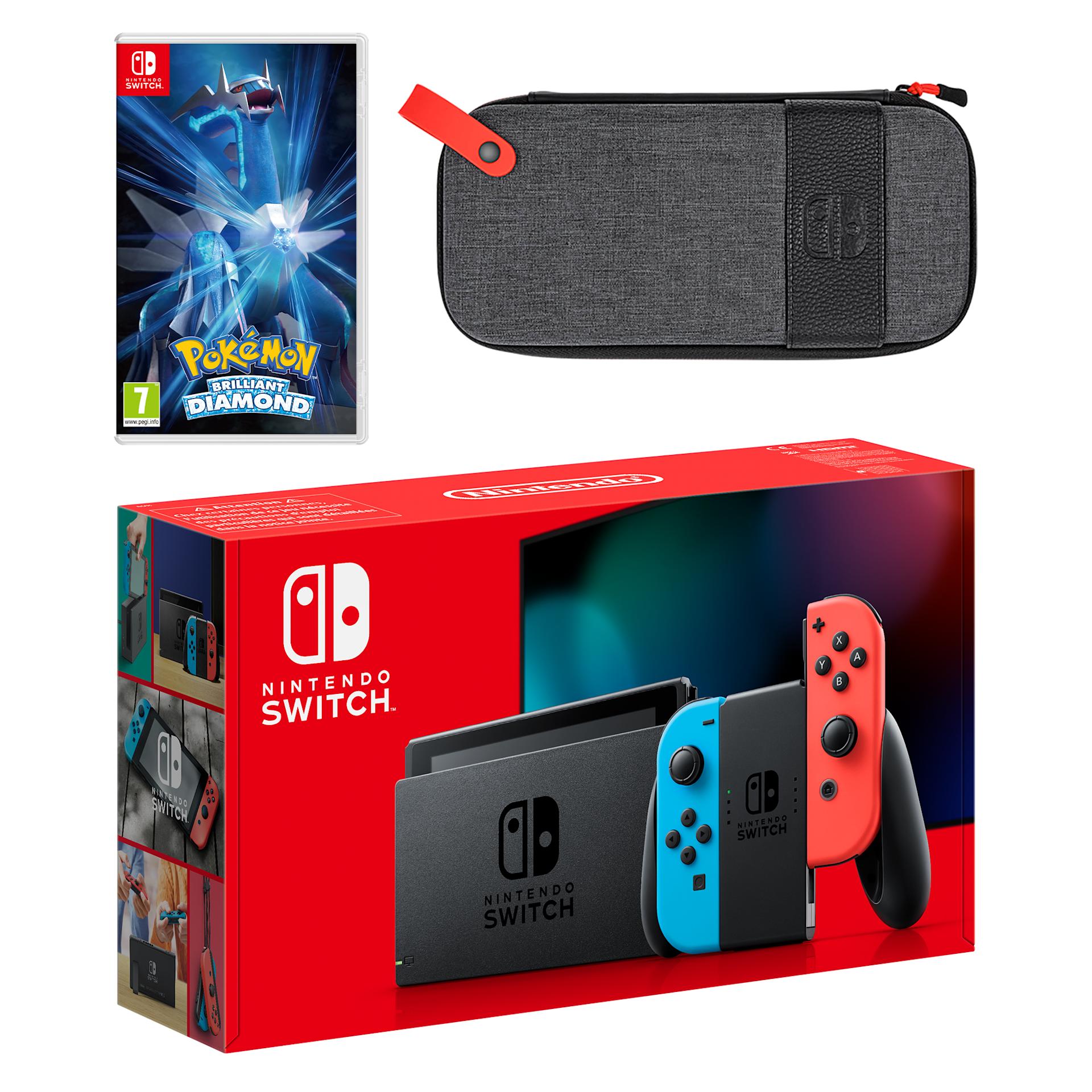 Nintendo Switch (Neon Blue/Neon Red) Pokémon Brilliant Diamond Pack ...