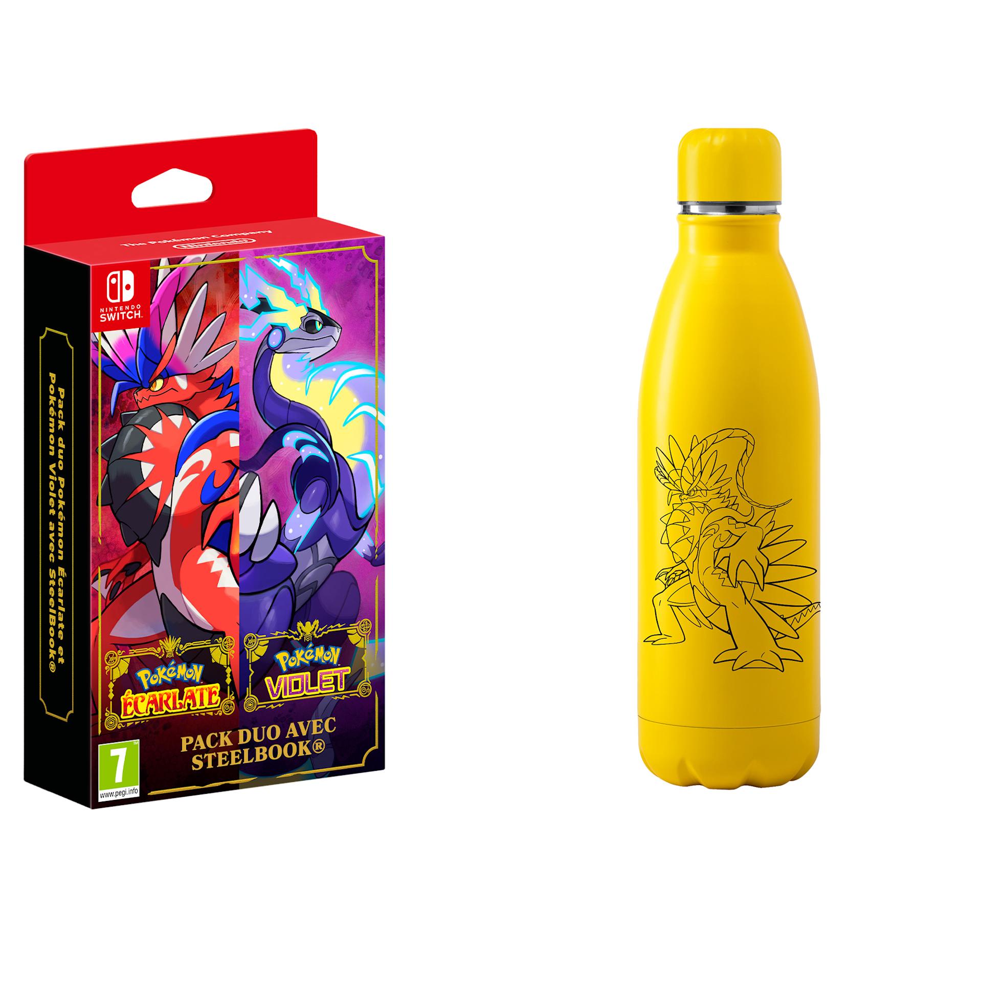 Pack duo Pokémon Écarlate et Pokémon Violet avec SteelBook® + bouteille ...