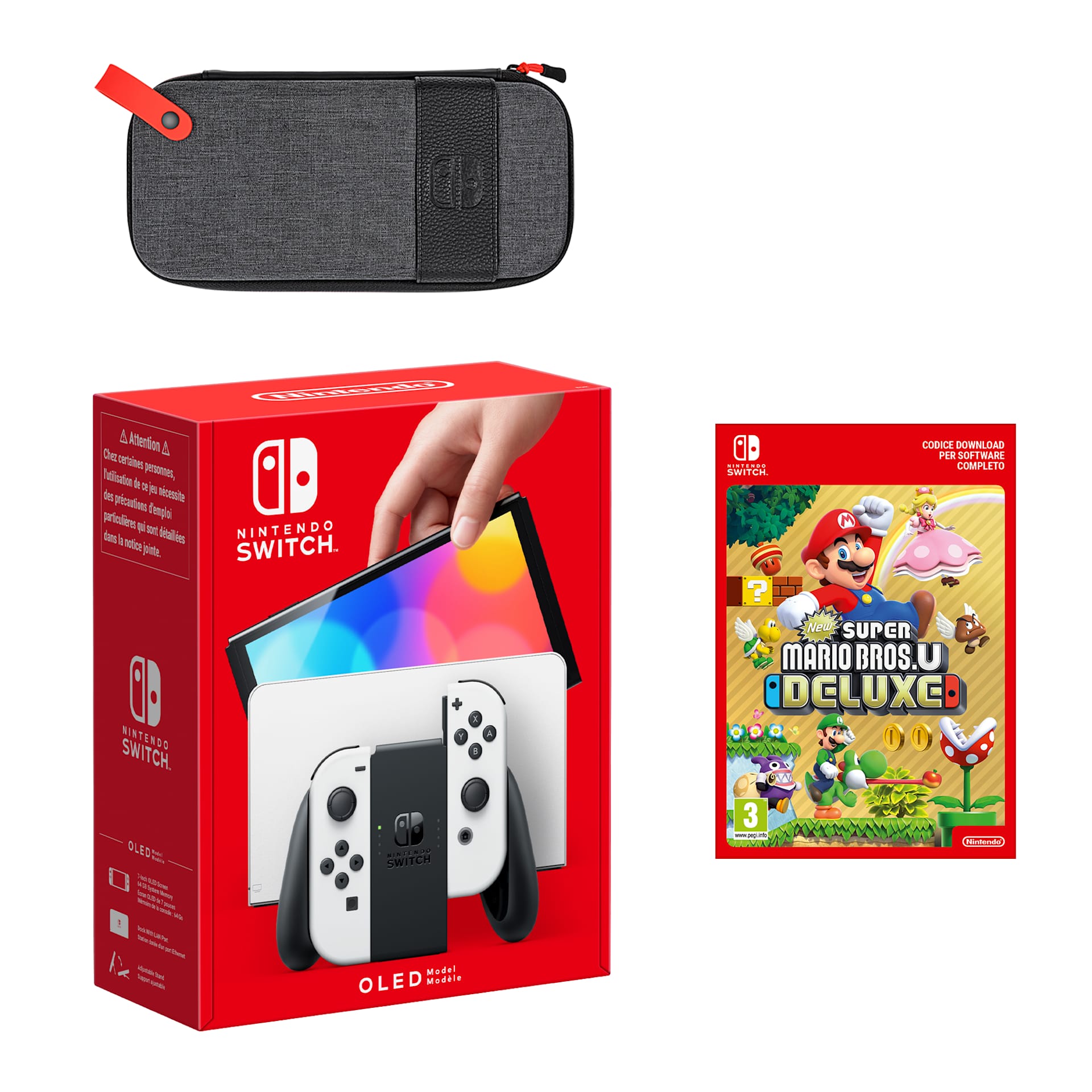 Nintendo Switch - Modello OLED (bianco) New Super Mario Bros. U Deluxe ...