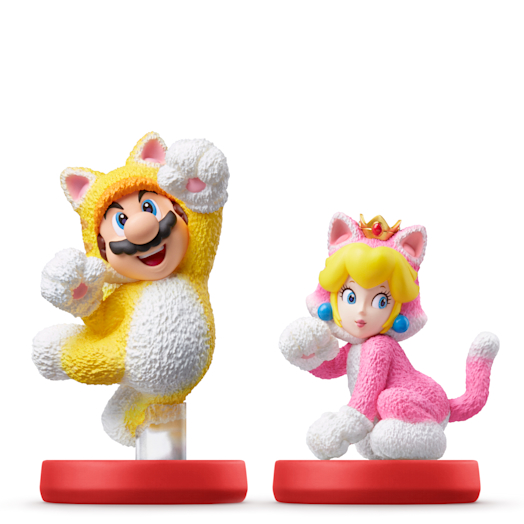 Dubbelpakket Kat-Mario- en Kat-Peach-amiibo (Super Mario Collection ...