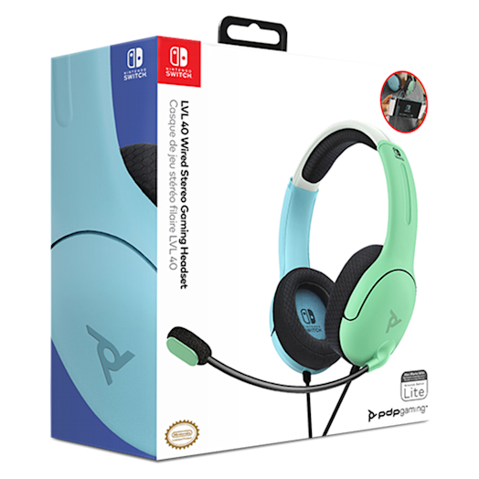 Nintendo Switch Gaming Headphones (Wired) – Pastel Green / Pastel Blue ...