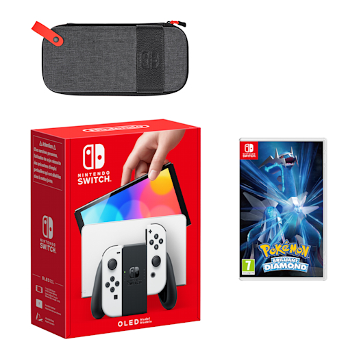 Nintendo Switch – OLED Model (White) Pokémon Brilliant Diamond Pack ...