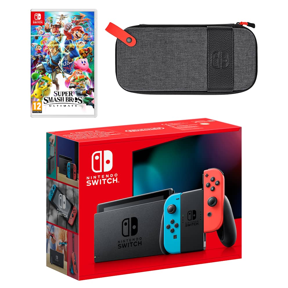 Nintendo Switch (Neon Blue/Neon Red) Super Smash Bros. Ultimate Pack ...