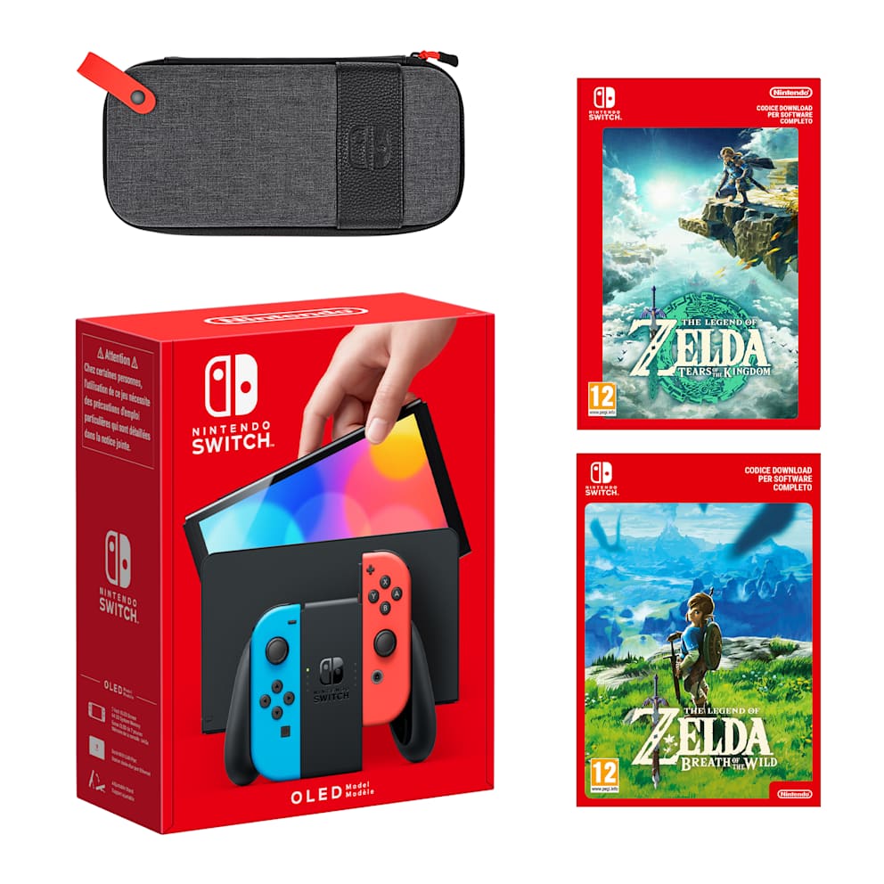 Nintendo Switch - Modello OLED (blu neon/rosso neon) The Legend of ...