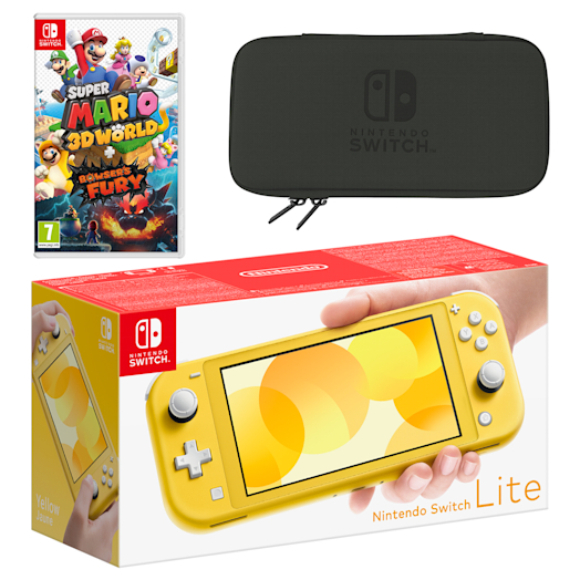 Nintendo Switch Lite (Yellow) Super Mario 3D World + Bowser's Fury Pack ...