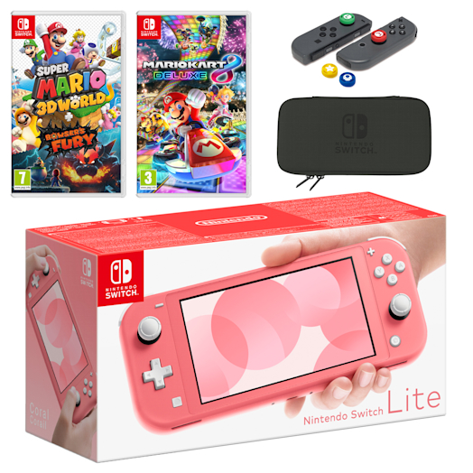 Nintendo Switch Lite (Coral) Mario Mega Pack - My Nintendo Store