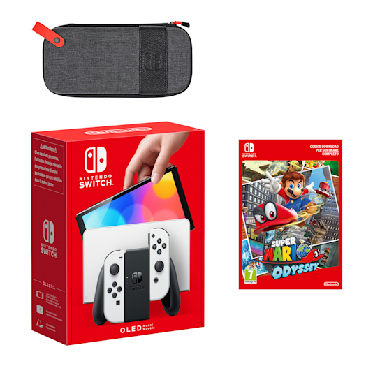 Nintendo Switch - Modello OLED (bianco) Super Mario Odyssey Pack - My ...